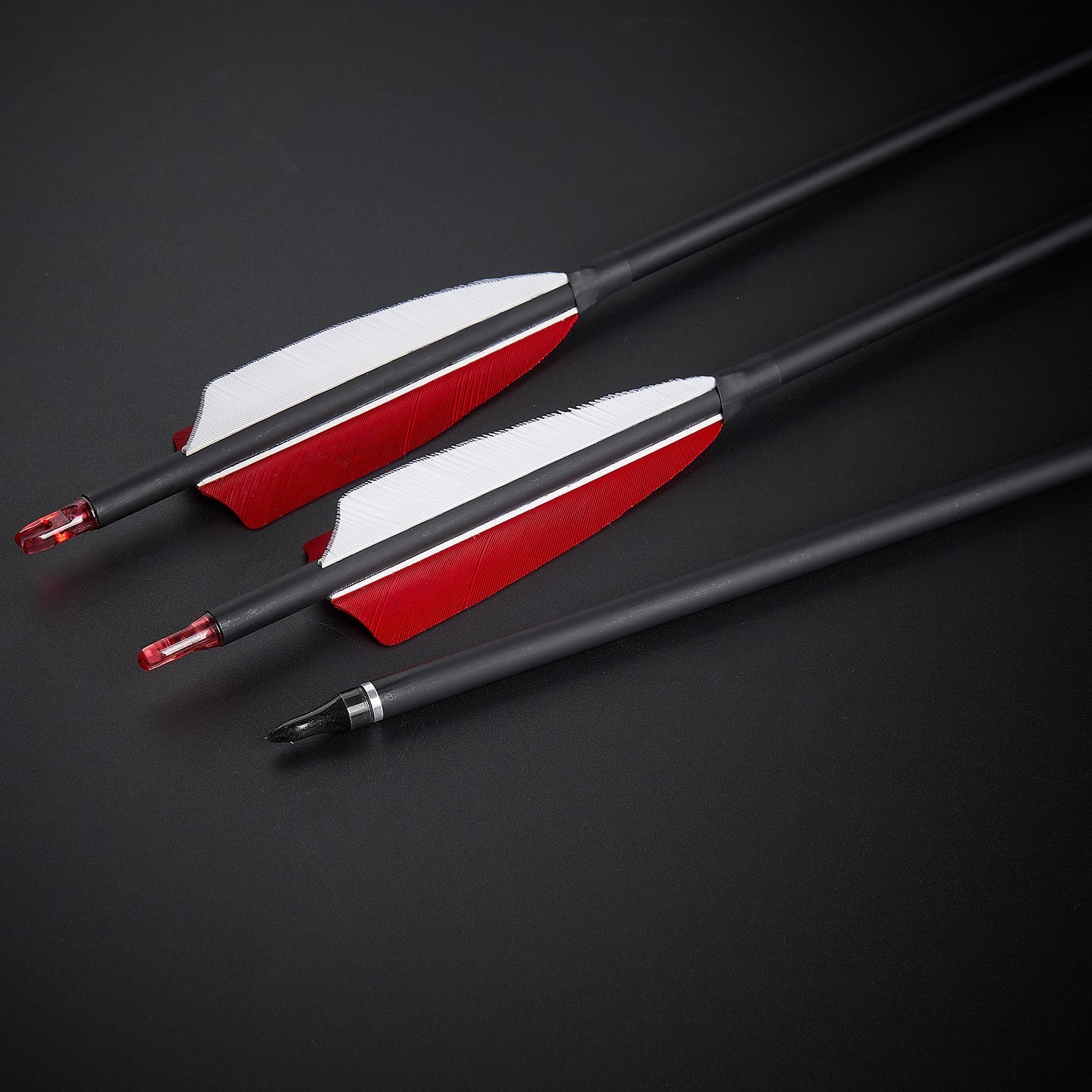 12x 31" OD 7.8mm ID 6.2mm Spine 500 Archery Arrows 4" Shield Turkey Fe ...